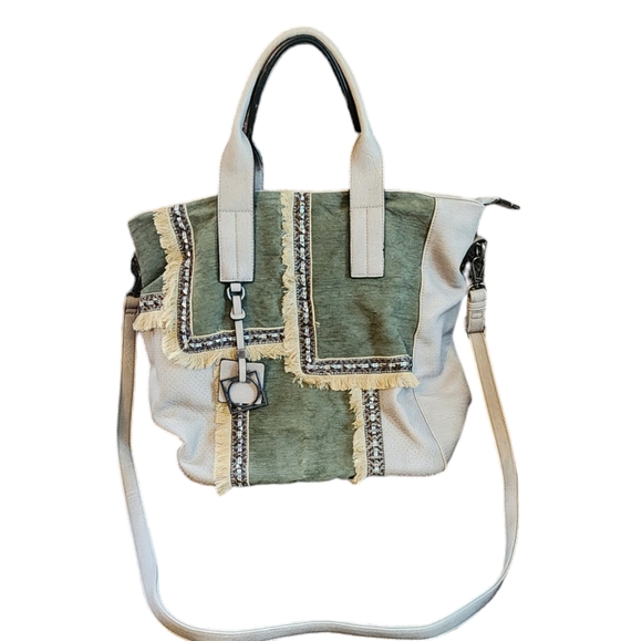 QVC | Bags | Large Mixed Material Tote | Poshmark